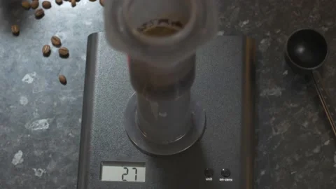 Adding boiling water over pre-infusion c... | Stock Video | Pond5