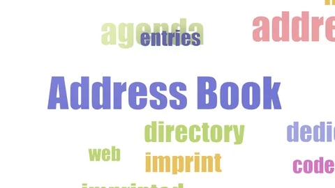 Address Book Word Cloud Animated Isolate... | Stock Video | Pond5