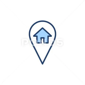 Address icon vector. home location sign and symbol. pinpoint ...