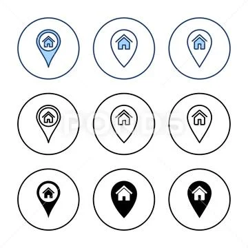 Address icon vector. home location sign and symbol. pinpoint: Graphic ...