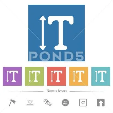 Adjust font height flat white icons in square backgrounds Illustration ...