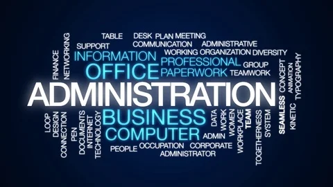 Administration animated word cloud. Kine... | Stock Video | Pond5