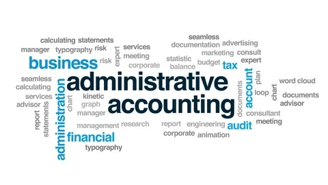 Administrative accounting animated word ... | Stock Video | Pond5