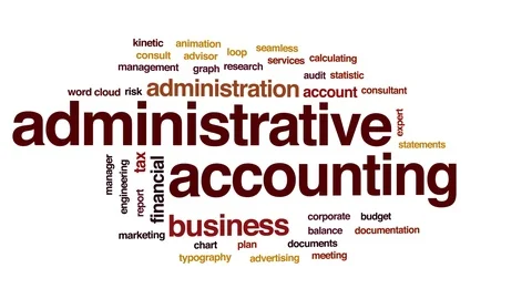 Administrative accounting animated word ... | Stock Video | Pond5