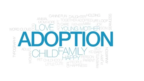 Adoption animated word cloud. Kinetic ty... | Stock Video | Pond5