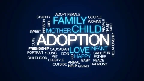 Adoption animated word cloud, text desig... | Stock Video | Pond5
