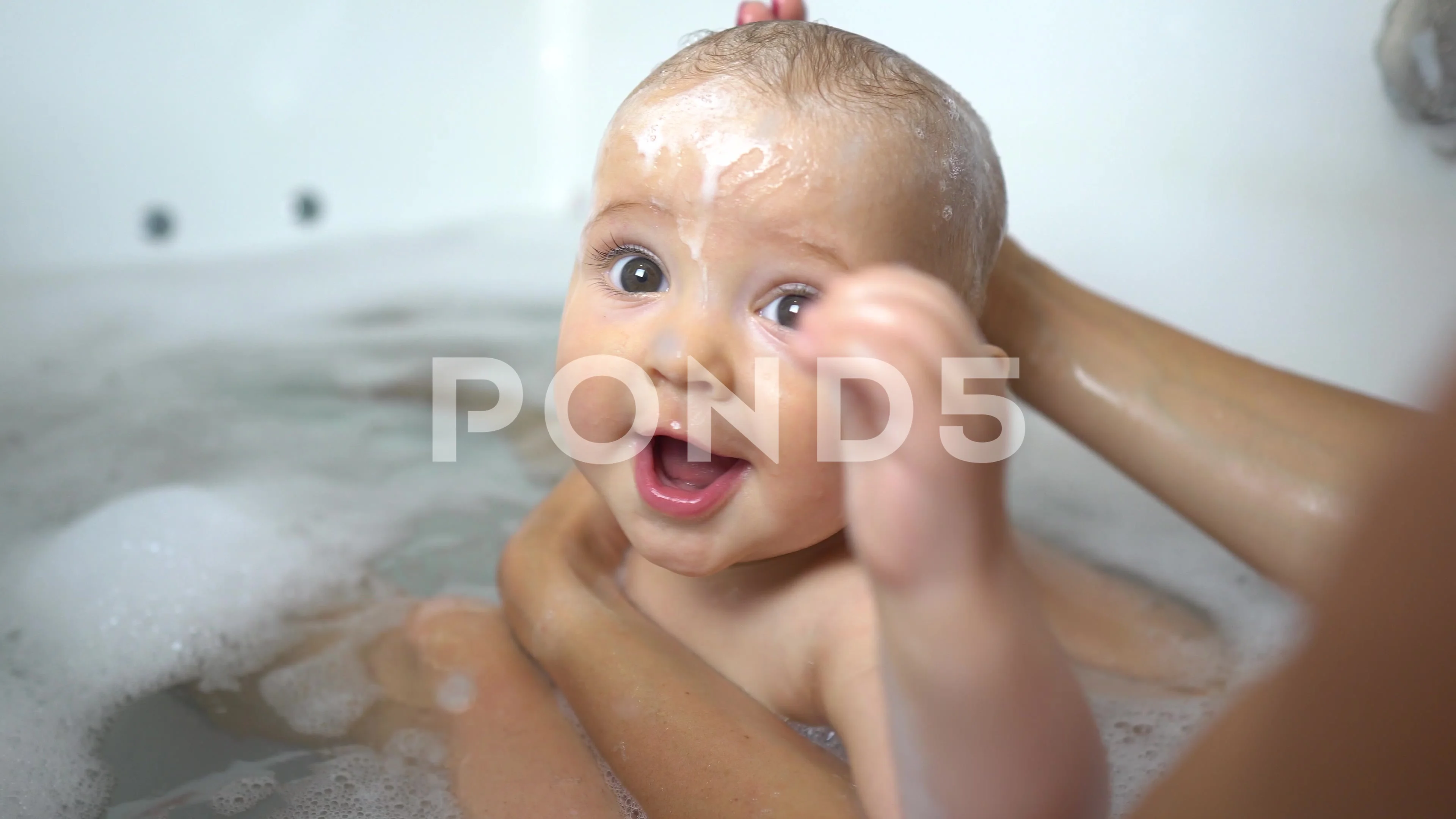 Baby Boy Taking A Bath