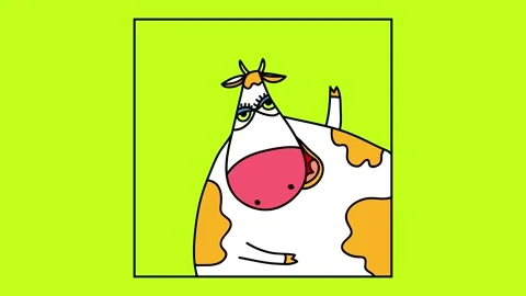 adorable blonde cow framed inside square... | Stock Video | Pond5