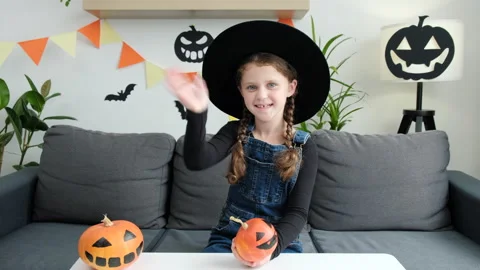 Adorable cute little vlogger in black ha... | Stock Video | Pond5