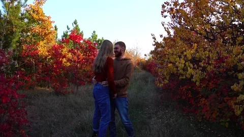 Adorable romantic couple cuddling while ... | Stock Video | Pond5