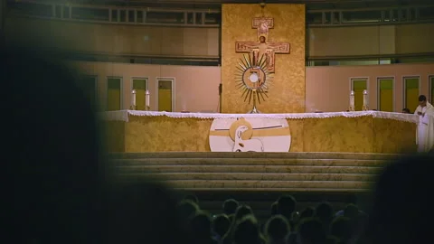 Adoration of Jesus Christ present in the... | Stock Video | Pond5