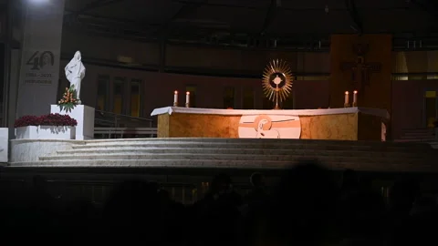 Adoration of Jesus Christ present in the... | Stock Video | Pond5