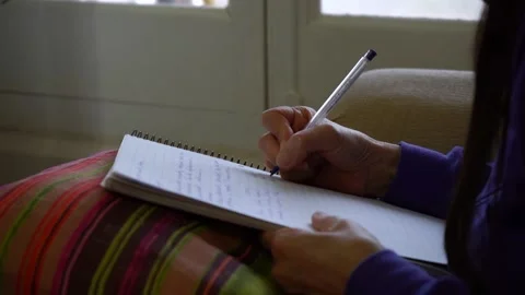 Adult Female Student At Home Taking Note... | Stock Video | Pond5