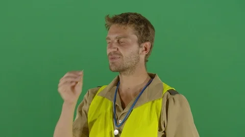 adult man police officer cleaning his te... | Stock Video | Pond5