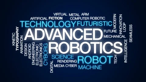 Advanced robotics animated word cloud. K... | Stock Video | Pond5