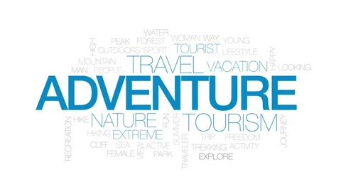 Adventure animated word cloud, text desi... | Stock Video | Pond5