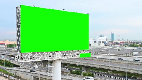 Advertising billboard green screen besid... | Stock Video | Pond5