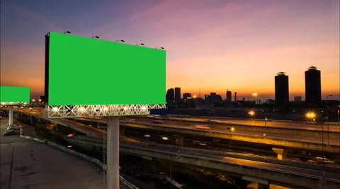 Advertising billboard green screen on si... | Stock Video | Pond5