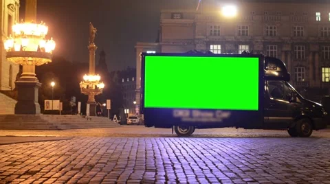 advertising car - green screen - night u... | Stock Video | Pond5