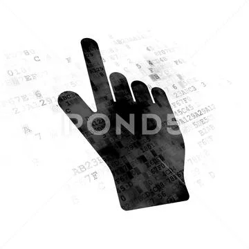 Advertising concept: Mouse Cursor on Digital background Illustration #76186424