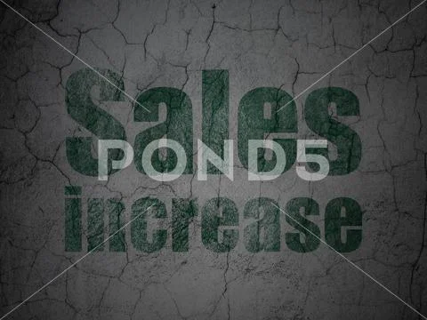 Advertising concept: Sales Increase on grunge wall background: Graphic ...