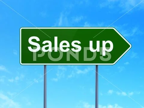 Advertising concept: Sales Up on road sign background: Royalty Free ...