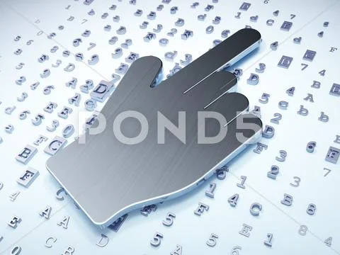 Advertising concept: Silver Mouse Cursor on digital background ~ Clip ...