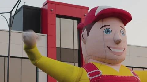 advertising man inflatable promotion bal... | Stock Video | Pond5