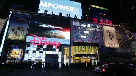 Disney Times Square Stock Video Footage | Royalty Free Disney Times ...