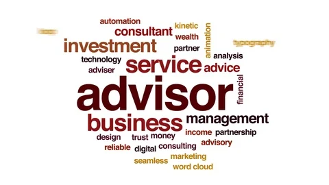 Advisor animated word cloud. Kinetic typ... | Stock Video | Pond5