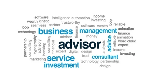 Advisor animated word cloud. Kinetic typ... | Stock Video | Pond5
