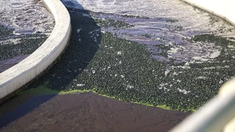 Aeration process in wastewater processin... | Stock Video | Pond5
