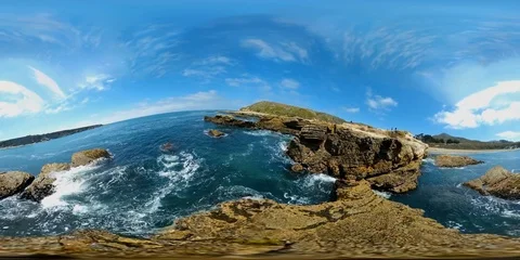 Aerial 360 VR Ocean Waves California 4K | Stock Video | Pond5