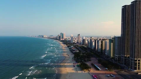 Aerial 4K footage of Da Nang coastline. ... | Stock Video | Pond5