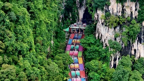 Aerial 4K footage of Lord Murugan statue... | Stock Video | Pond5