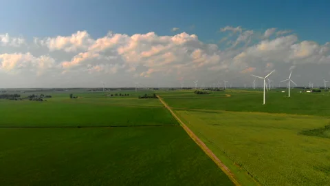 Aerial 4k footage of Wind Turbine for gr... | Stock Video | Pond5