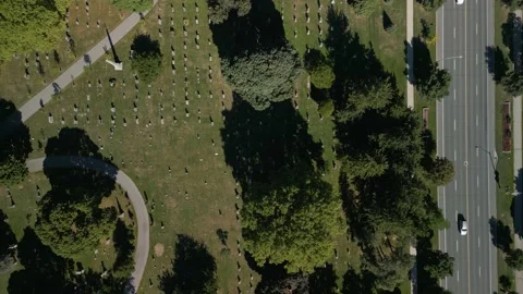 Aerial 4K top-down video of a cemetery | Stock Video | Pond5