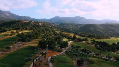 Aerial 4k view of Golf Course in summer ... | Stock Video | Pond5