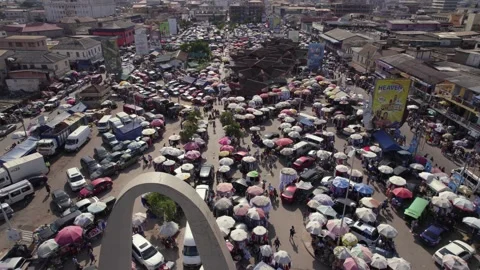 Aerial of Accra Ghana Rawlings Park Busi... | Stock Video | Pond5