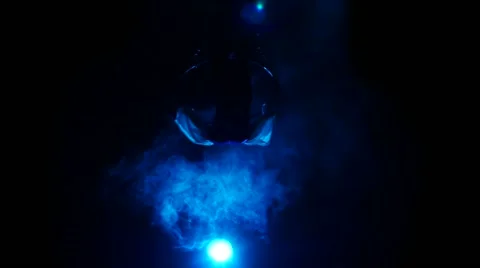 Aerial acrobat man on circus stage. Silh... | Stock Video | Pond5