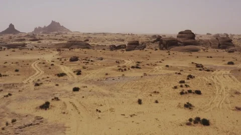 Aerial, Al Naslaa Split Rock, Saudi Arab... | Stock Video | Pond5