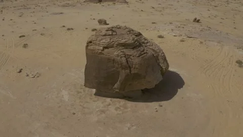 Aerial, Al Naslaa Split Rock, Saudi Arab... | Stock Video | Pond5