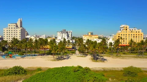 Aerial amazing colors of Miami Beach | Stock Video | Pond5