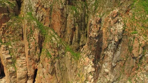 Aerial Amazing giant rocks pillars cliff... | Stock Video | Pond5