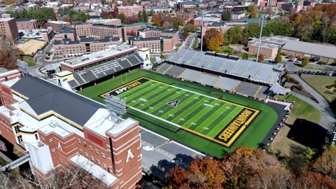aerial appalachian state football stadiu... | Stock Video | Pond5