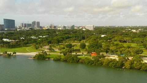 Aerial approach Morningside Park Miami 4... | Stock Video | Pond5