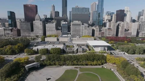 Aerial Art Institute of Chicago and city... | Stock Video | Pond5