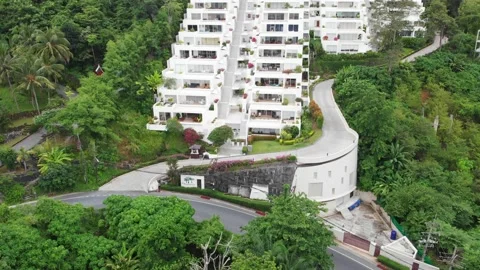 Aerial of beach front properties. Tilt u... | Stock Video | Pond5