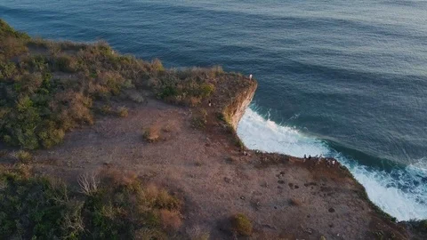 Aerial: Beautiful Top View from Cliff an... | Stock Video | Pond5