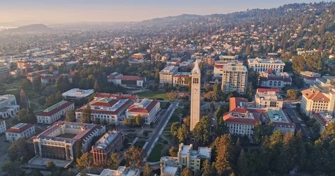 Aerial of berkeley university & The Cal... | Stock Video | Pond5